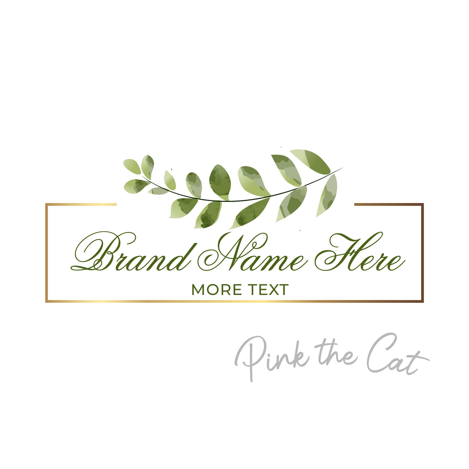 Greenery Business Logo Watercolor Leaves Logo Floral | Etsy