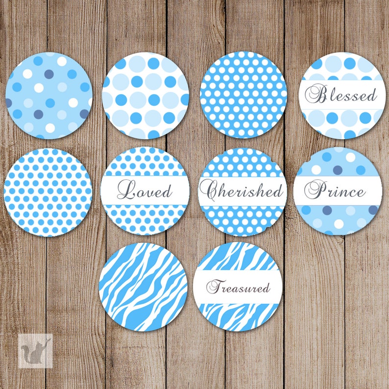 Blue Polka Dots Candy Sticker Printable Candy Labels 0.75 Inch - Etsy