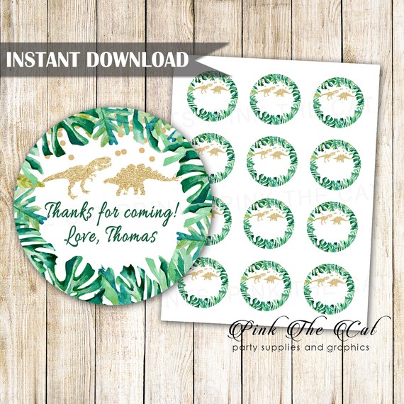 Dinosaur Favor Label Printable Dinosaur Favor Tags Dino - Etsy