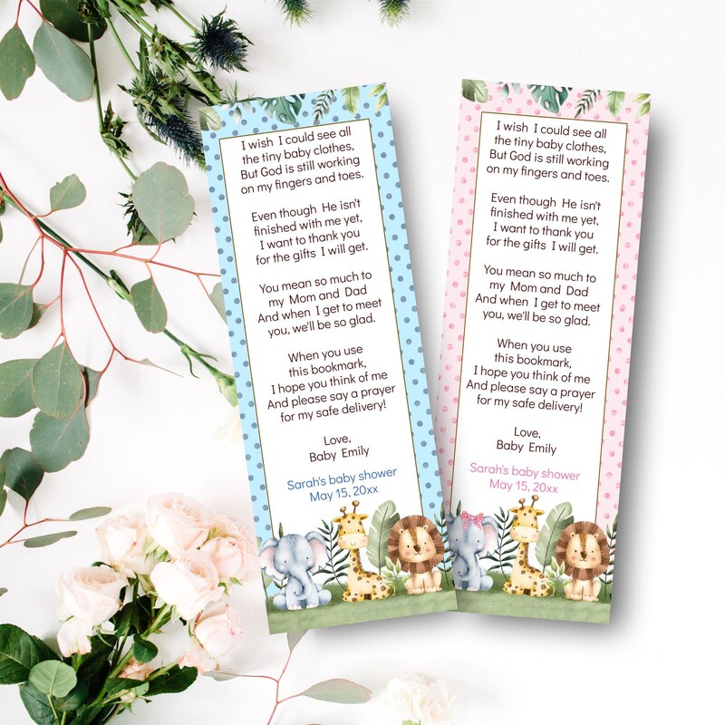 Baby Shower Bookmark - Etsy
