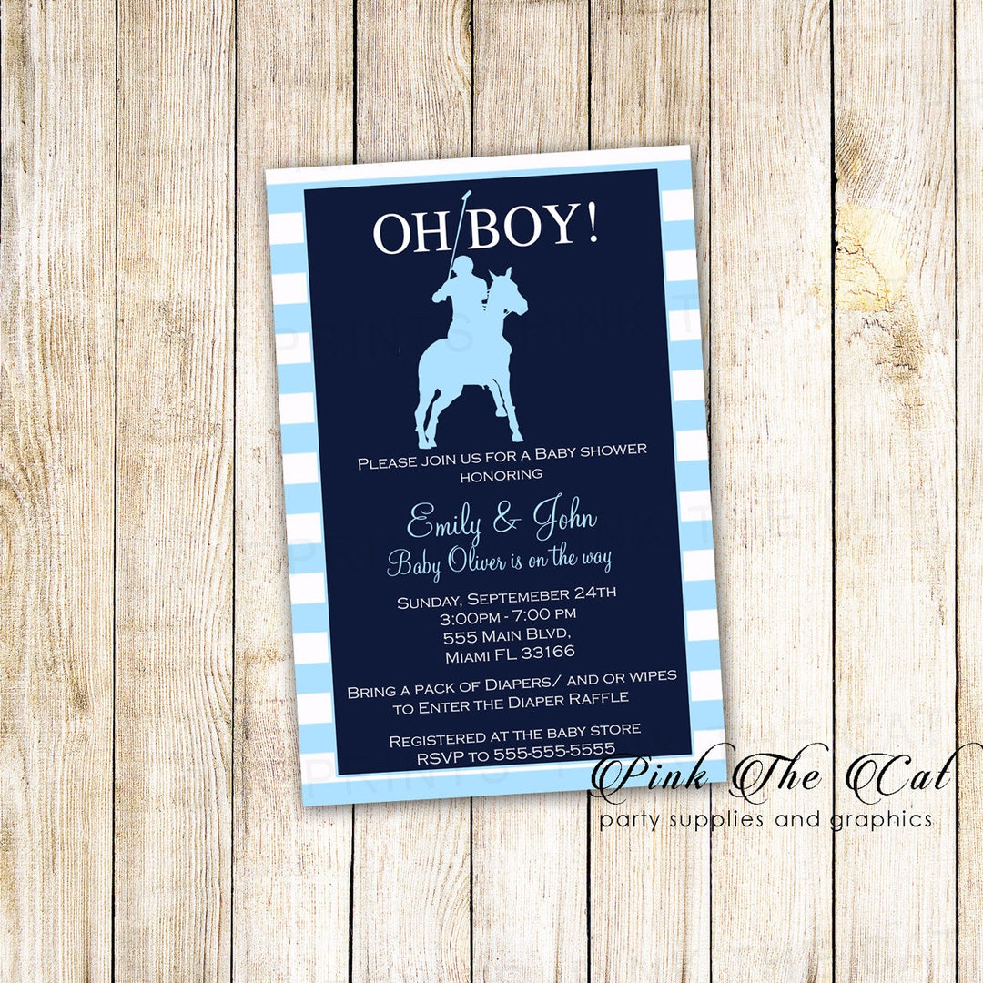 Polo Invitation - Polo Boy 1st Birthday Invitation Blue Polo ...