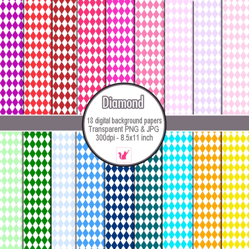 Diamond Clipart - Printable Hobby Paper Graphic Design INSTANT DOWNLOAD ...