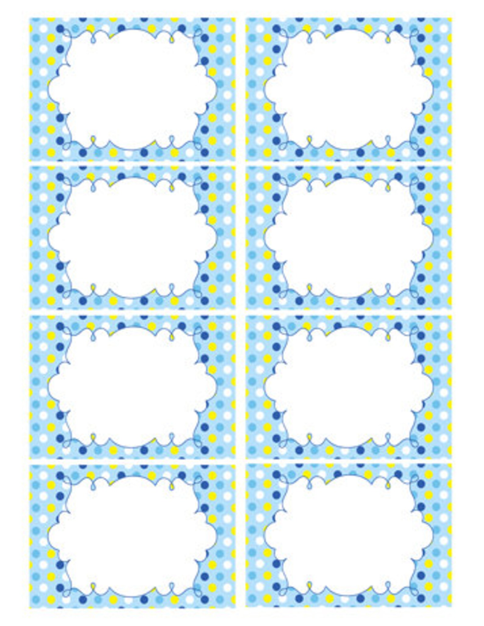 Polka Dots Favor Label Gift Tag Small Greeting Card Yellow | Etsy