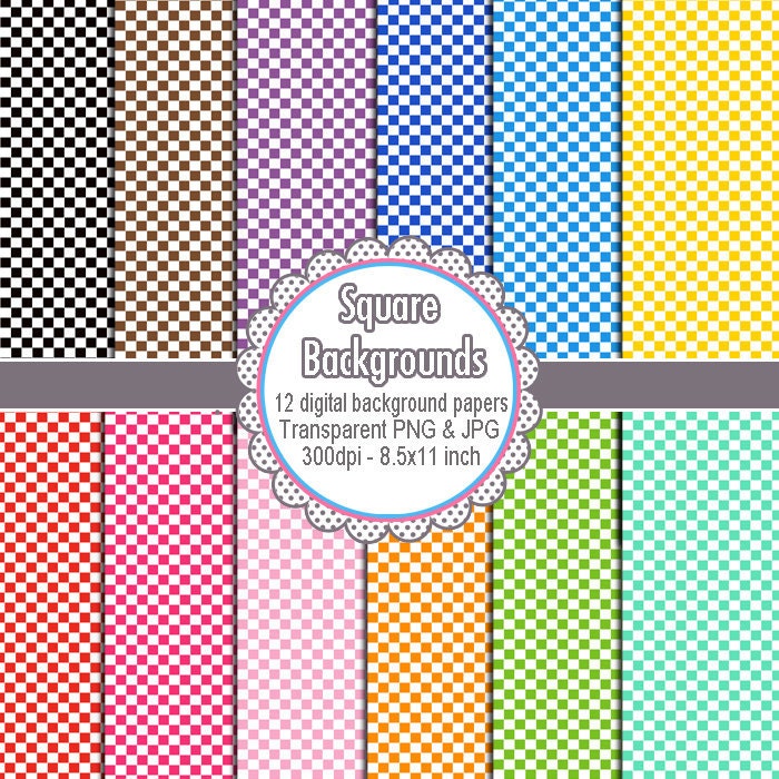 Squares Clipart - Printable Checkered Flag Craft Paper Scrapbook ...