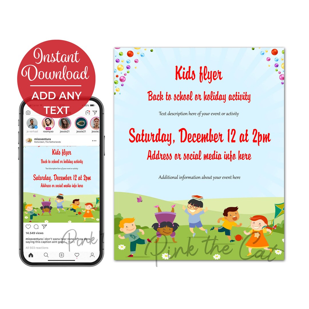 Kids Flyer, Back to School Flyer, Kids Activity Flyer, Spring Kids ...