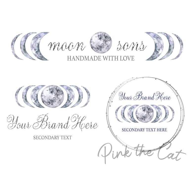 Moon Logo Moon Phases Logo Painted Moon Logo Tarot Card - Etsy