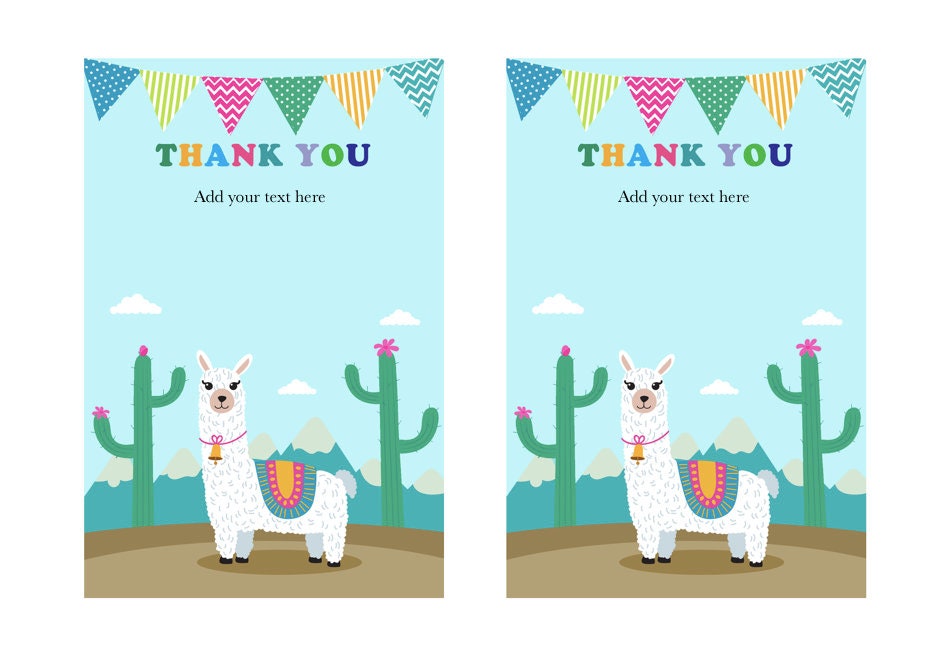 Alpaca Thank You Cards Llama Baby Shower Thank You Notes | Etsy