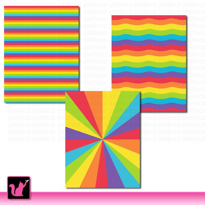 Rainbow Clipart - Printable Craft Paper Graphic Design INSTANT DOWNLOAD ...