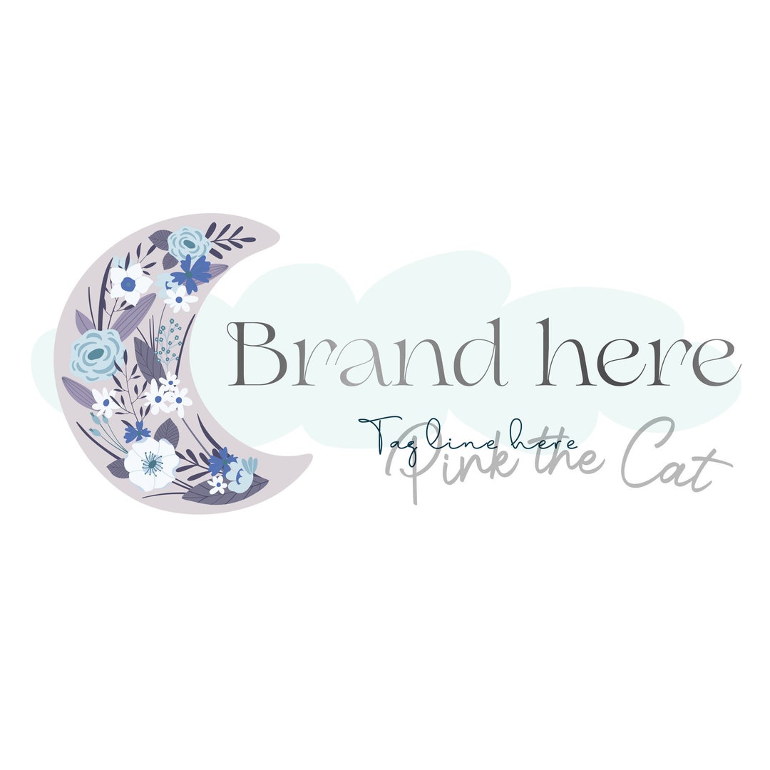 Moon Logo Png for Your Etsy Shop or Any Website or Business, Watercolor ...