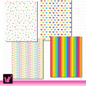 Rainbow Clipart - Printable Craft Paper Graphic Design INSTANT DOWNLOAD ...