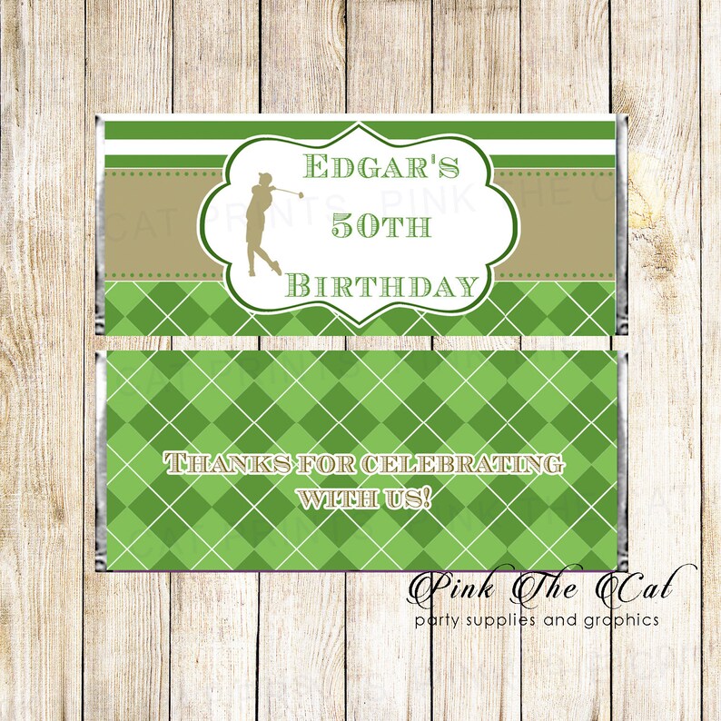 Golf Candy Bar Label Golf Birthday Party Candy Bar Wrapper - Etsy