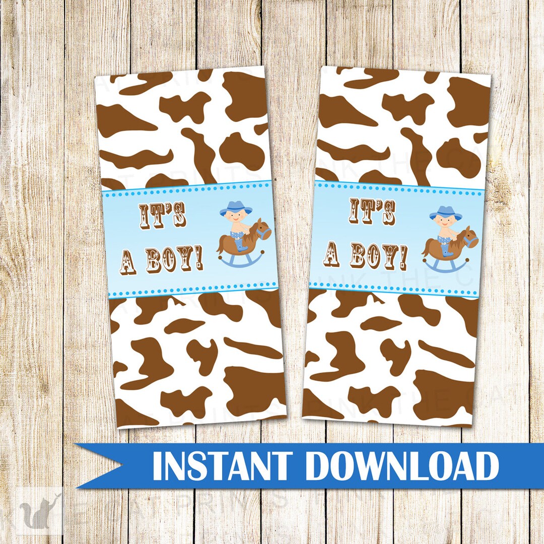 Cowboy Candy Bar Wrapper Mini Candy Label Baby Boy Shower Country Baby ...