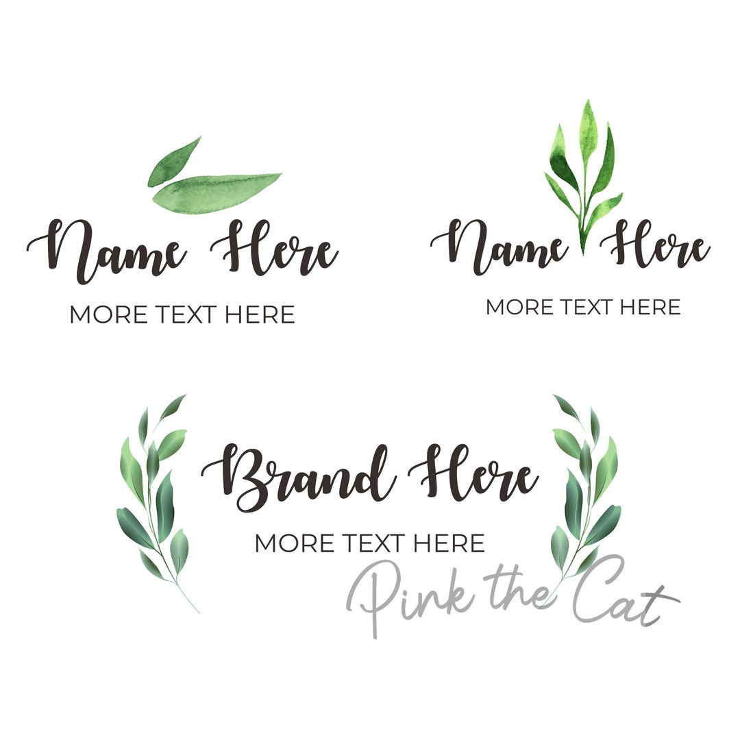 Leaf Business Logo, Watercolor Leaves Logo, Branch Branding, Wedding ...