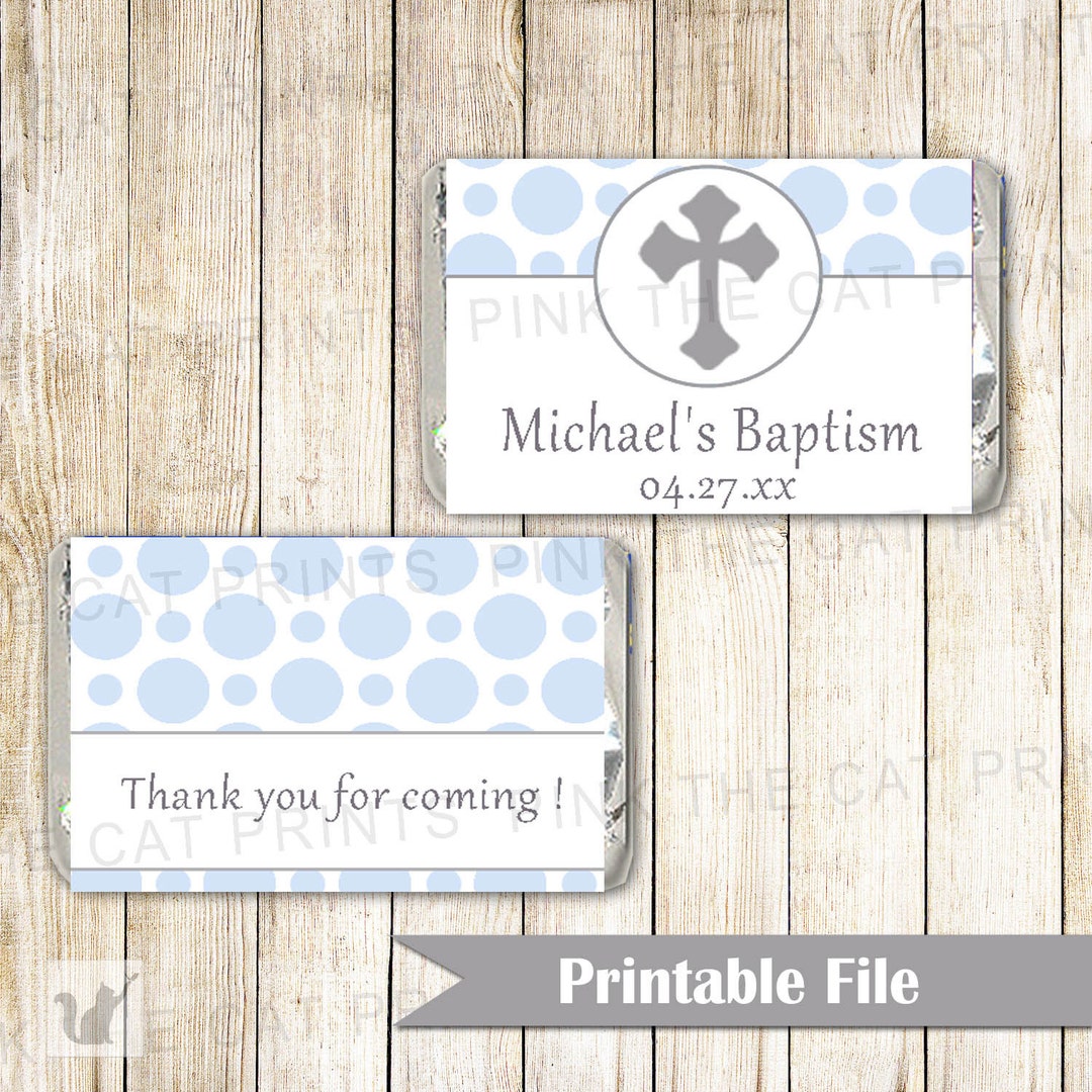 Mini Candy Wrapper Religious Party Boy Baptism Christening Communion ...
