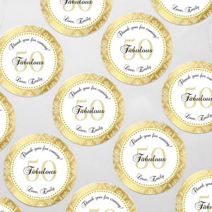 50th Birthday Favor Labels or Tags, Suitable for Any Age, Editable an ...