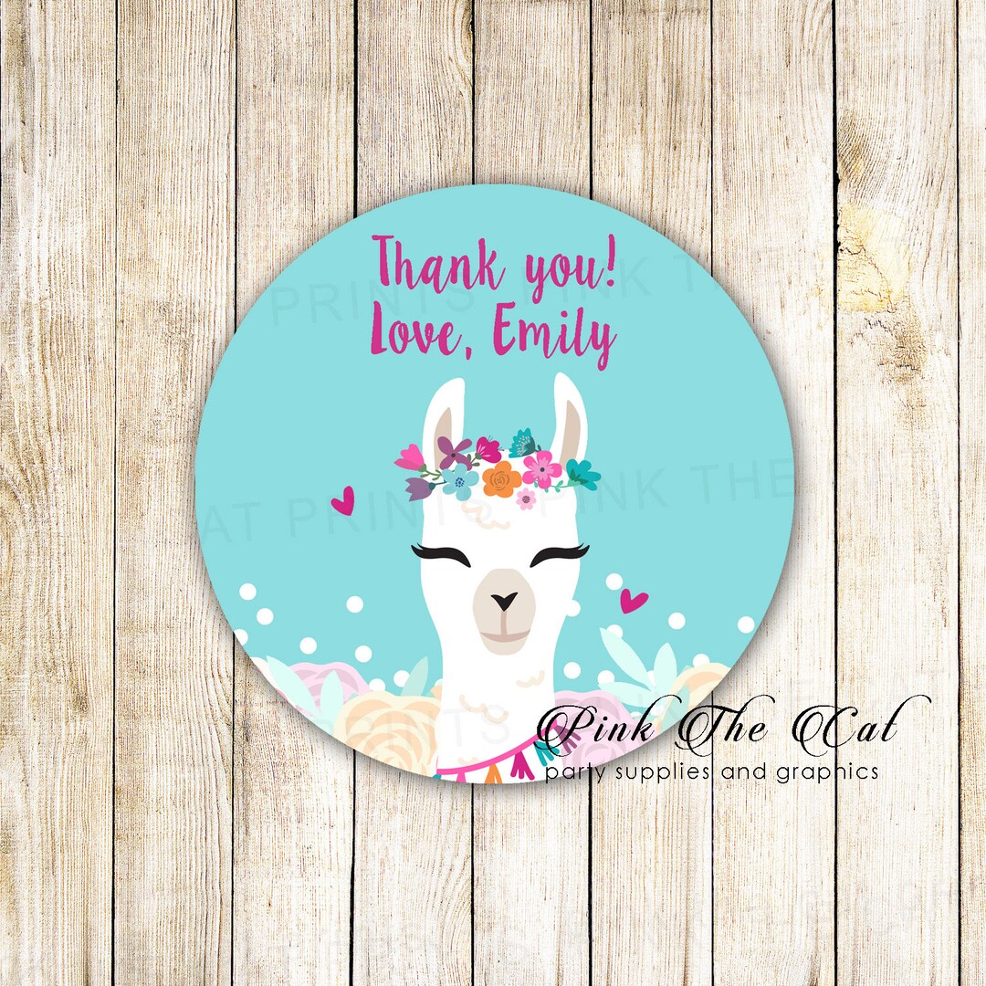 Alpaca Favor Labels, Alpaca Head Themed Party Printable Favor Tags ...
