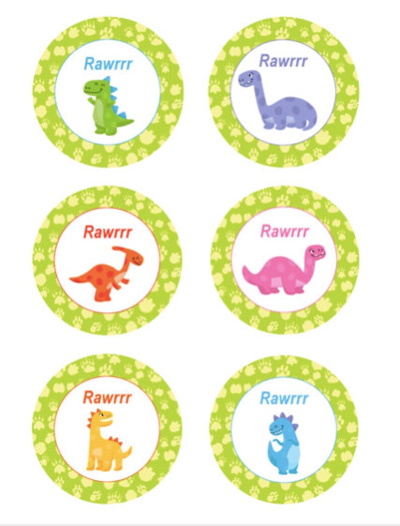 Dinosaur Favor Label Printable Dinosaur Favor Tags Dino | Etsy