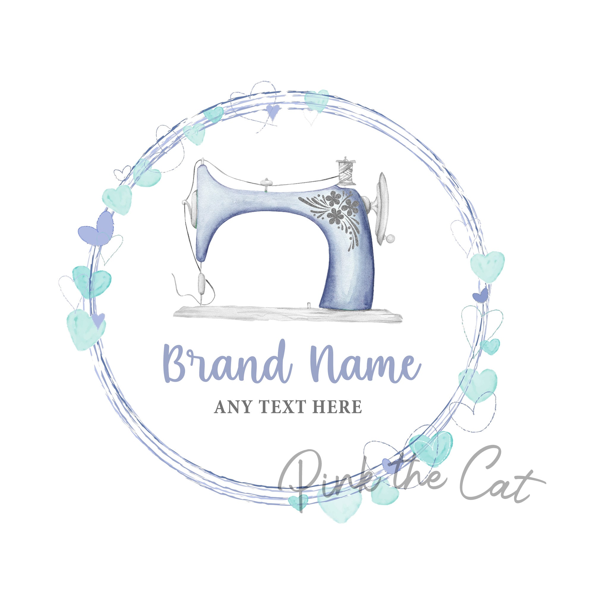 Sewing Business Logo, Sewing Machine Logo, Watercolor Sew Logo, Sewing ...