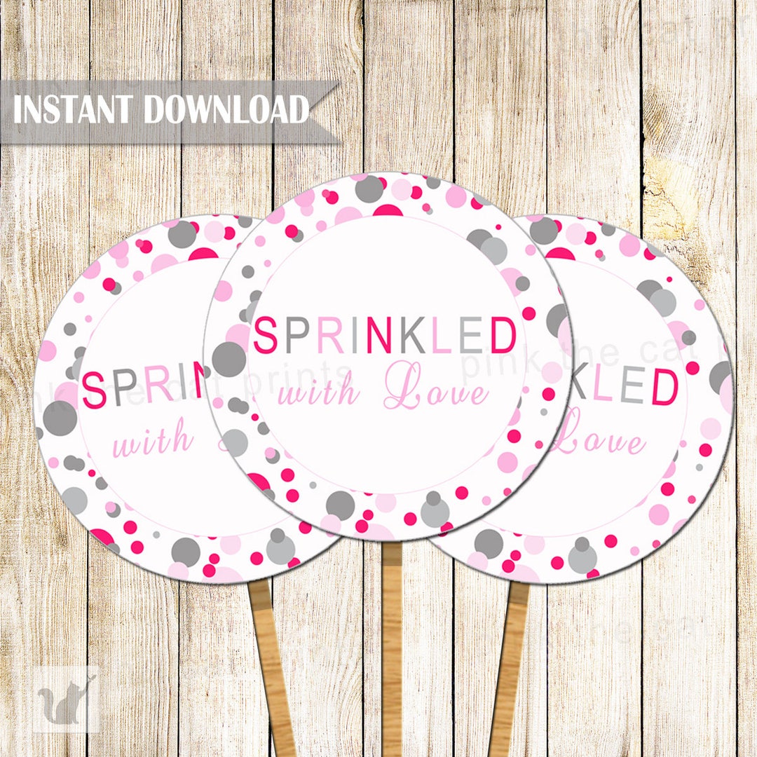 Girl Baby Sprinkle Cupcake Toppers - Baby Girl Shower Party Decoration ...