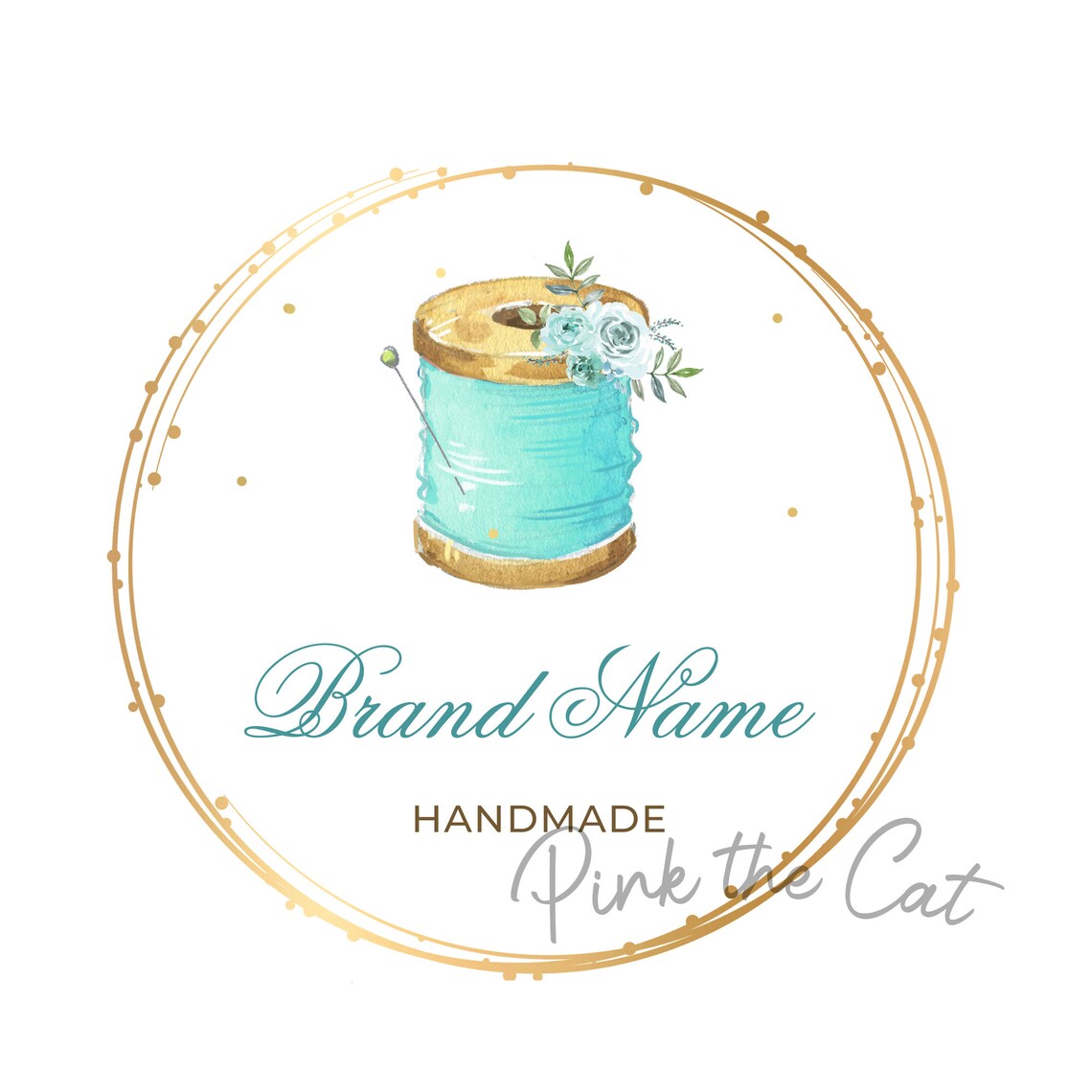 Sewing Bobbin Business Logo Sewing Thread Logo Watercolor - Etsy