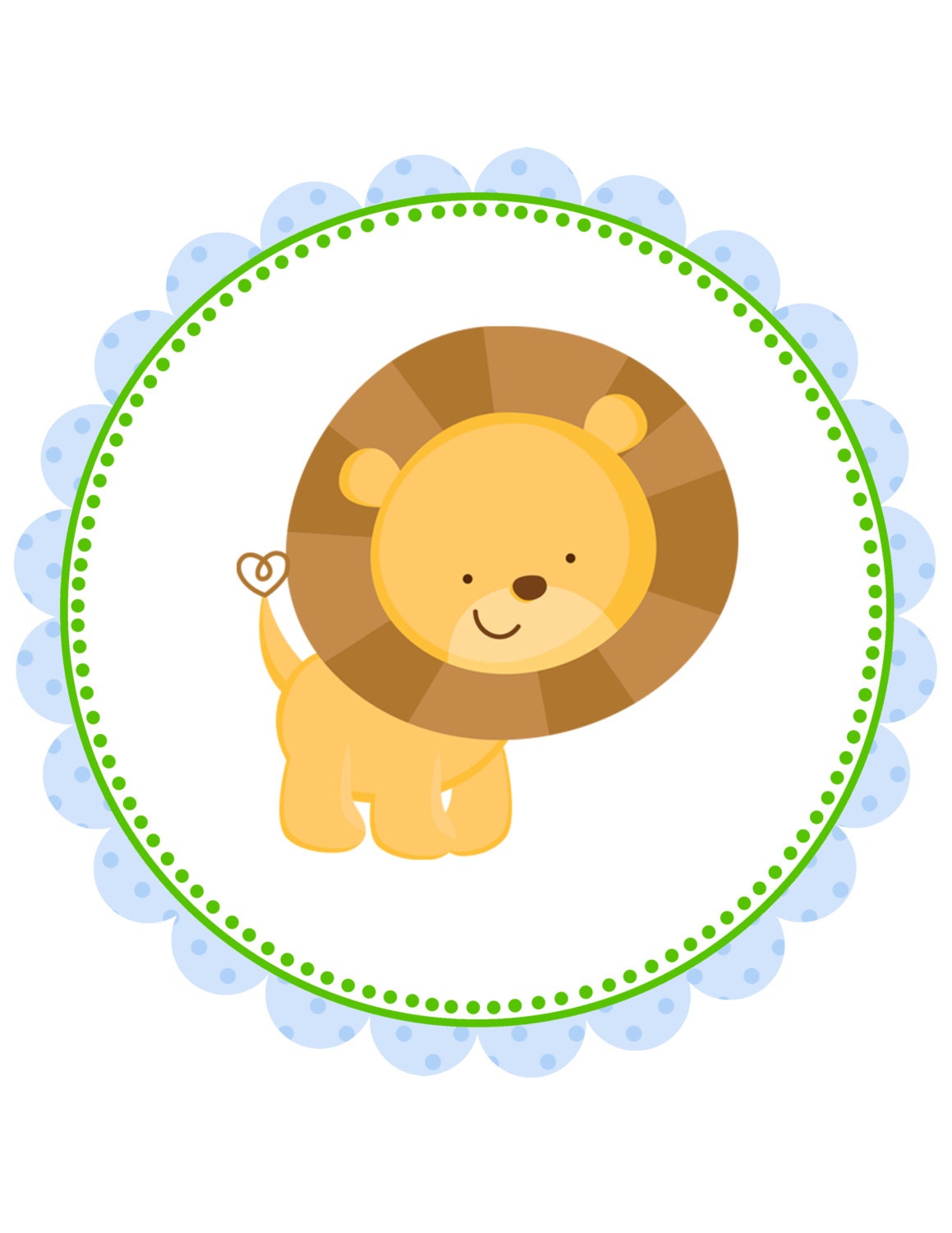 Boy Birthday Banner - Blue Jungle Lion Giraffe Elephant Leopard ...