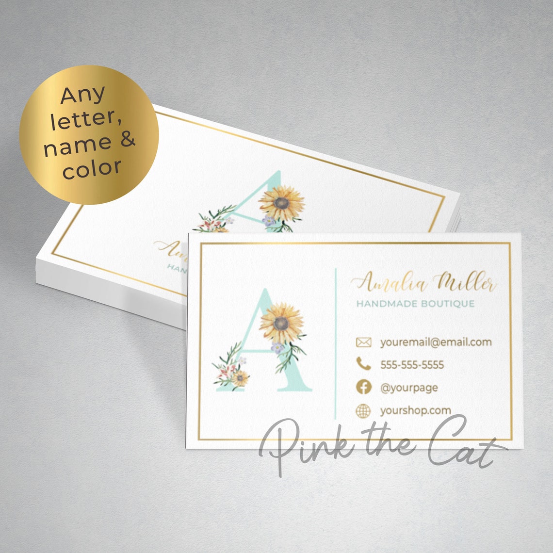 Monogram Business Card for Your Etsy Shop or Any Website or - Etsy