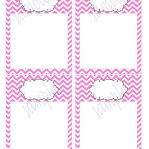 Editable Party Card - Pink Chevron Invitation for Baby Shower or ...