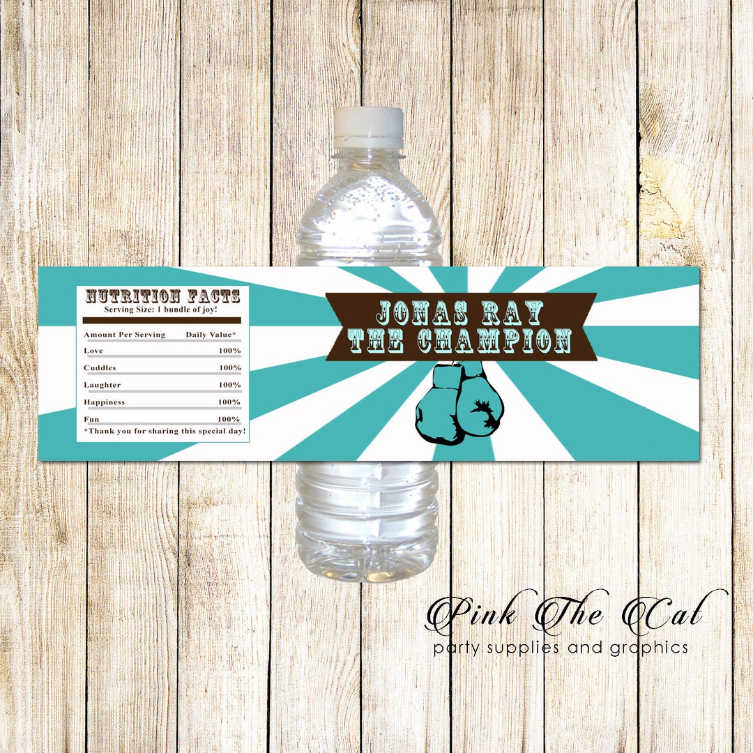 Boxing Water Bottle Label, Boxing Bottle Label, Sports Water Bottle ...