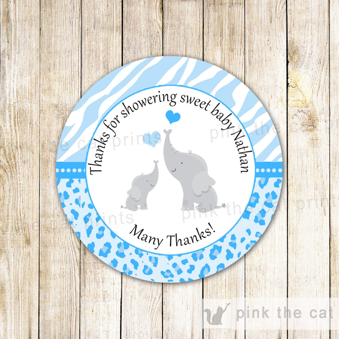 Elephant Label Favor Tag Elephant Baby Shower Label Gift Favor Label ...