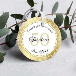 50th Birthday Favor Labels or Tags, Suitable for Any Age, Editable an ...
