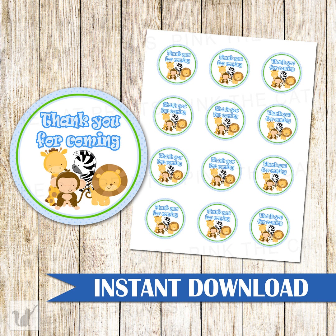Jungle Label - Jungle Gift Favor Label Jungle Theme Party Favor Tag ...