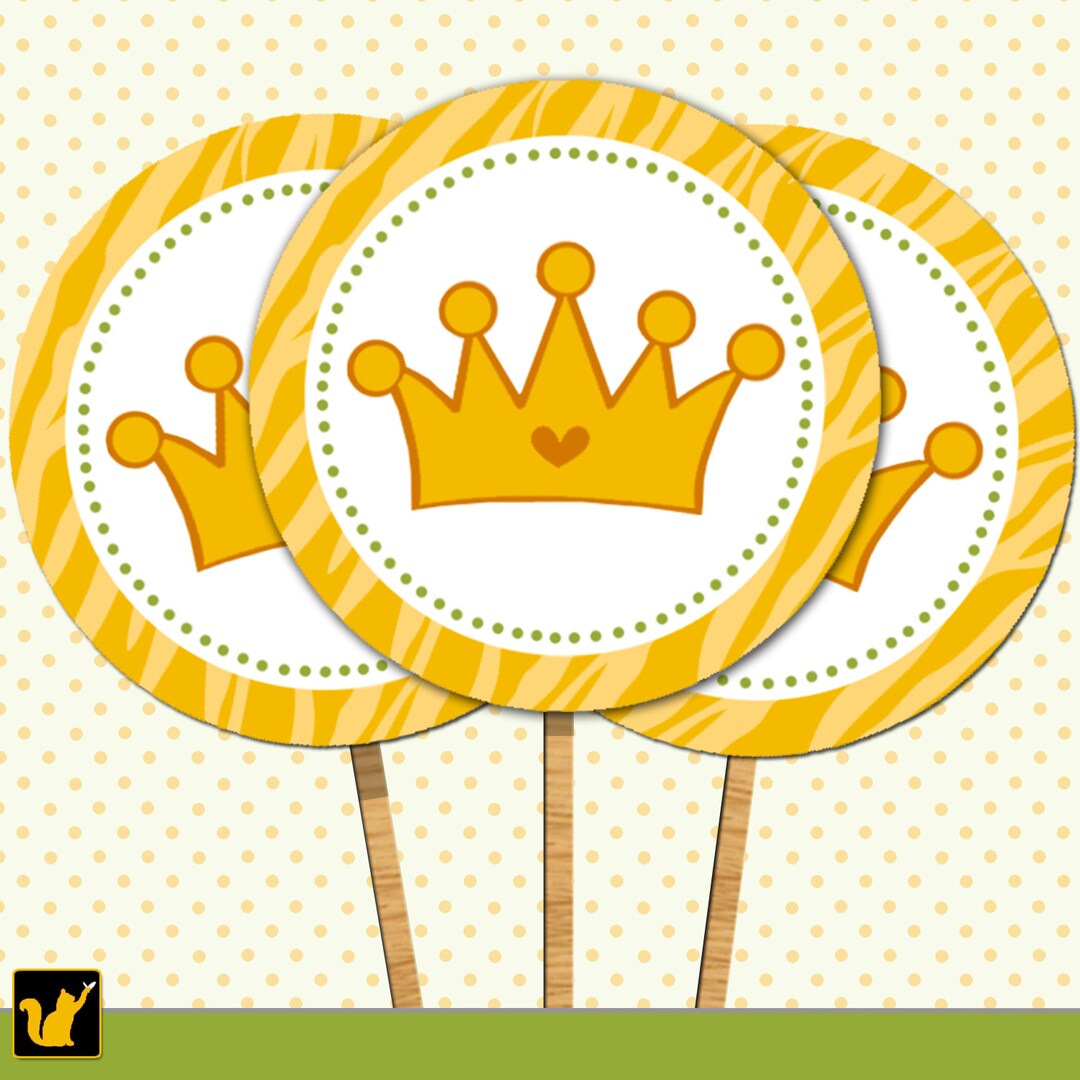 Printable Cupcake Toppers - Jungle Prince Baby Shower Party Favors ...