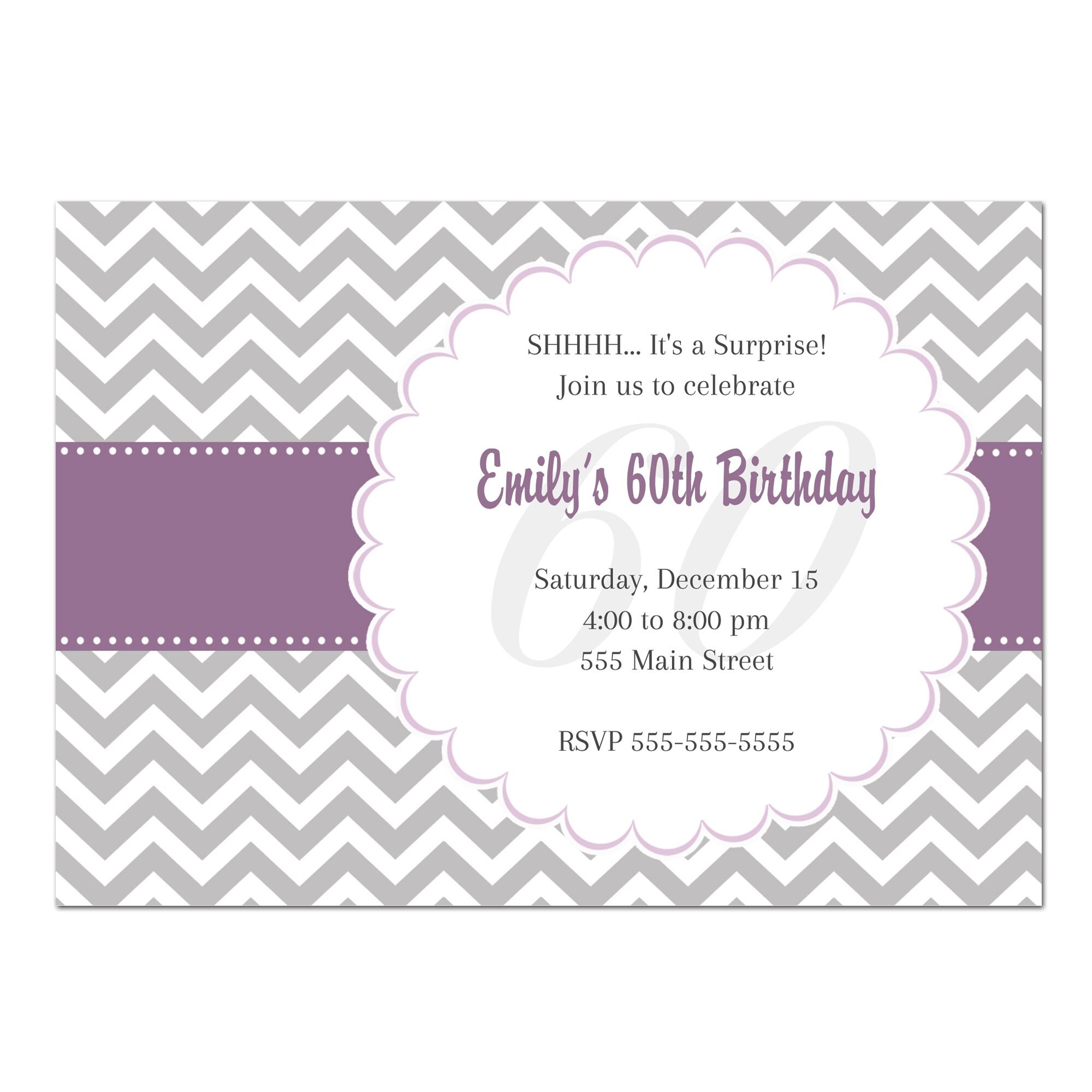 Adult Birthday Invitation Suitable for Any Age, Silver Royal Blue, Navy ...