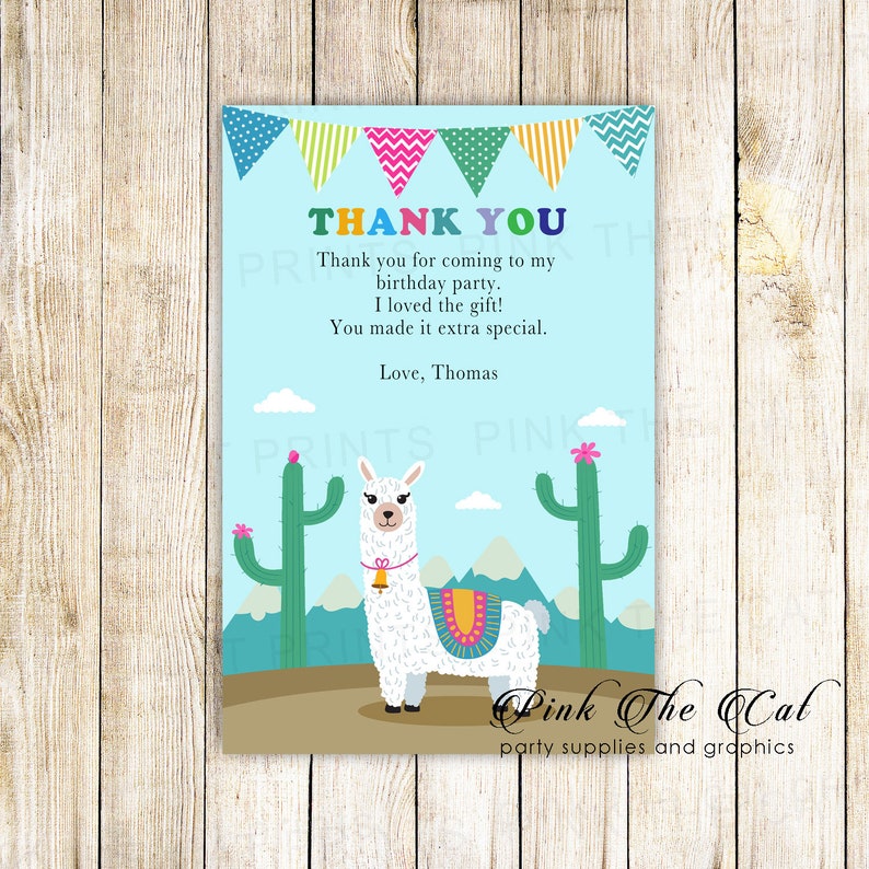 Alpaca Thank You Cards Llama Baby Shower Thank You Notes | Etsy