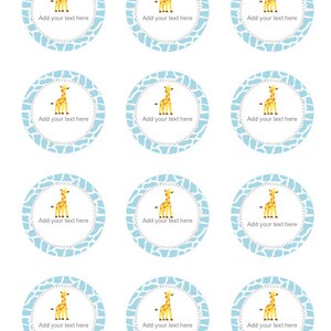 Giraffe Favor Label, Printable Giraffe Favor Tags, Giraffe Favor Label ...
