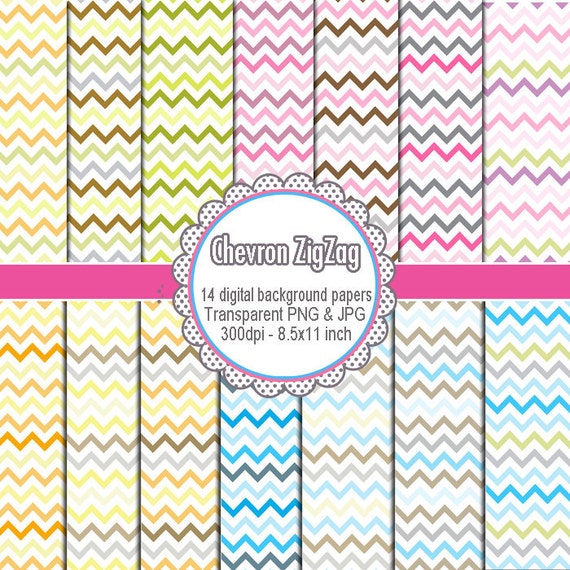 Chevron Clipart Printable Craft Paper Scrapbook Graphic | Etsy