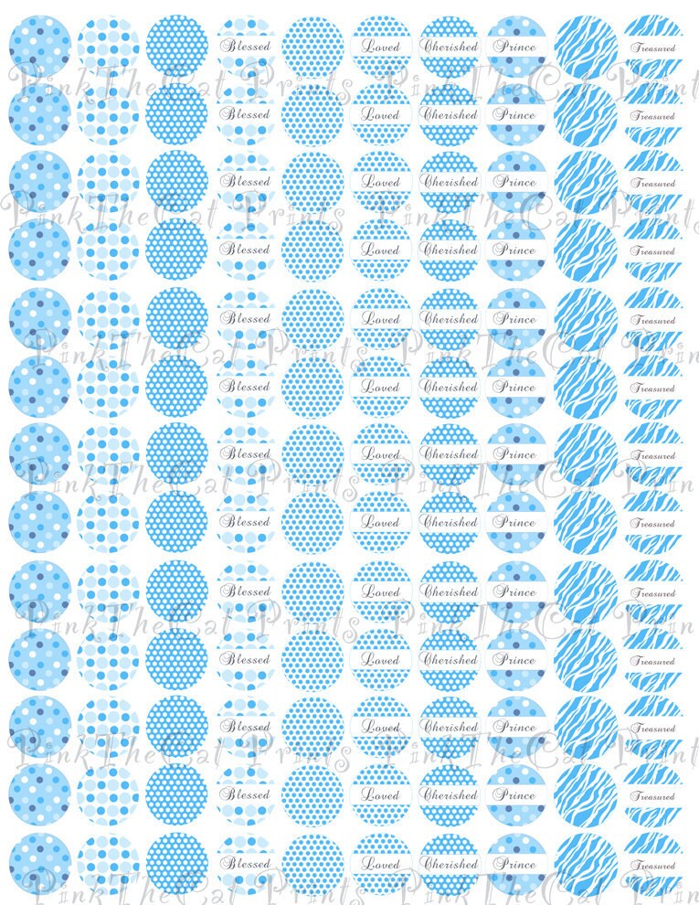 Blue Polka Dots Candy Sticker Printable Candy Labels 0.75 Inch - Etsy