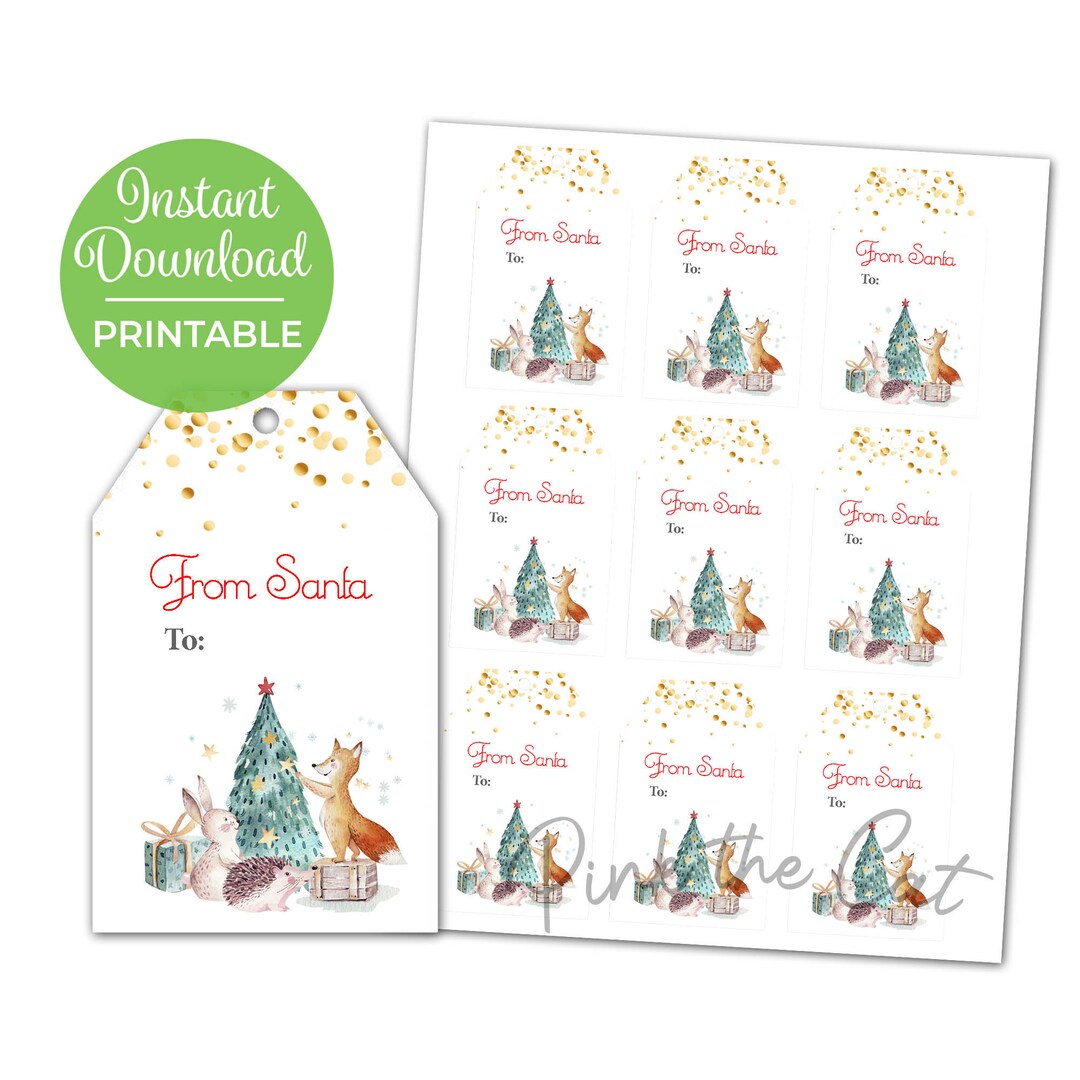 Printable Christmas Gift Tag, Chrismas Gift Label, Holiday Favor Tags ...