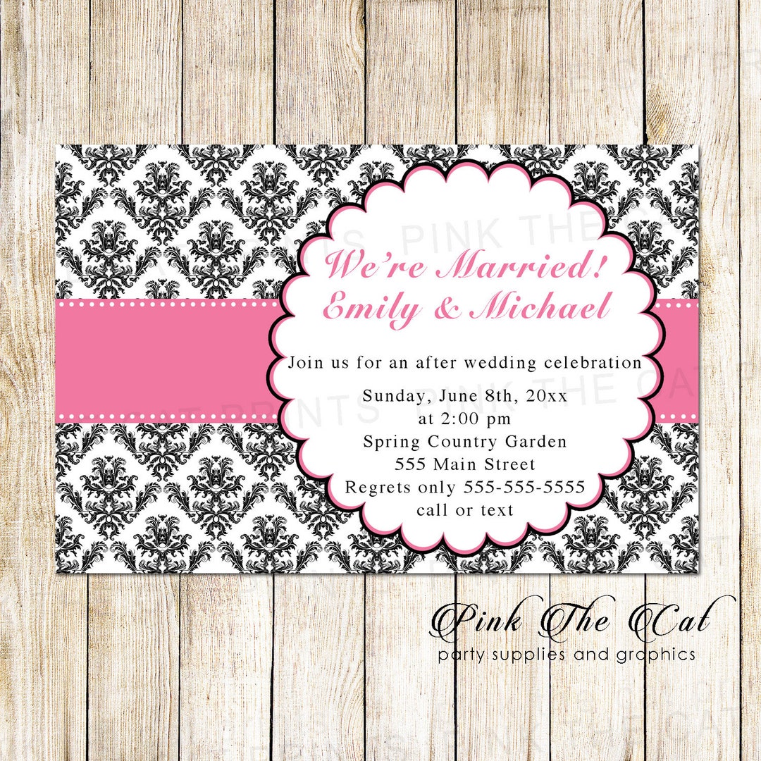 After Wedding Invitation - After Wedding Celebration Invitation, Pink ...
