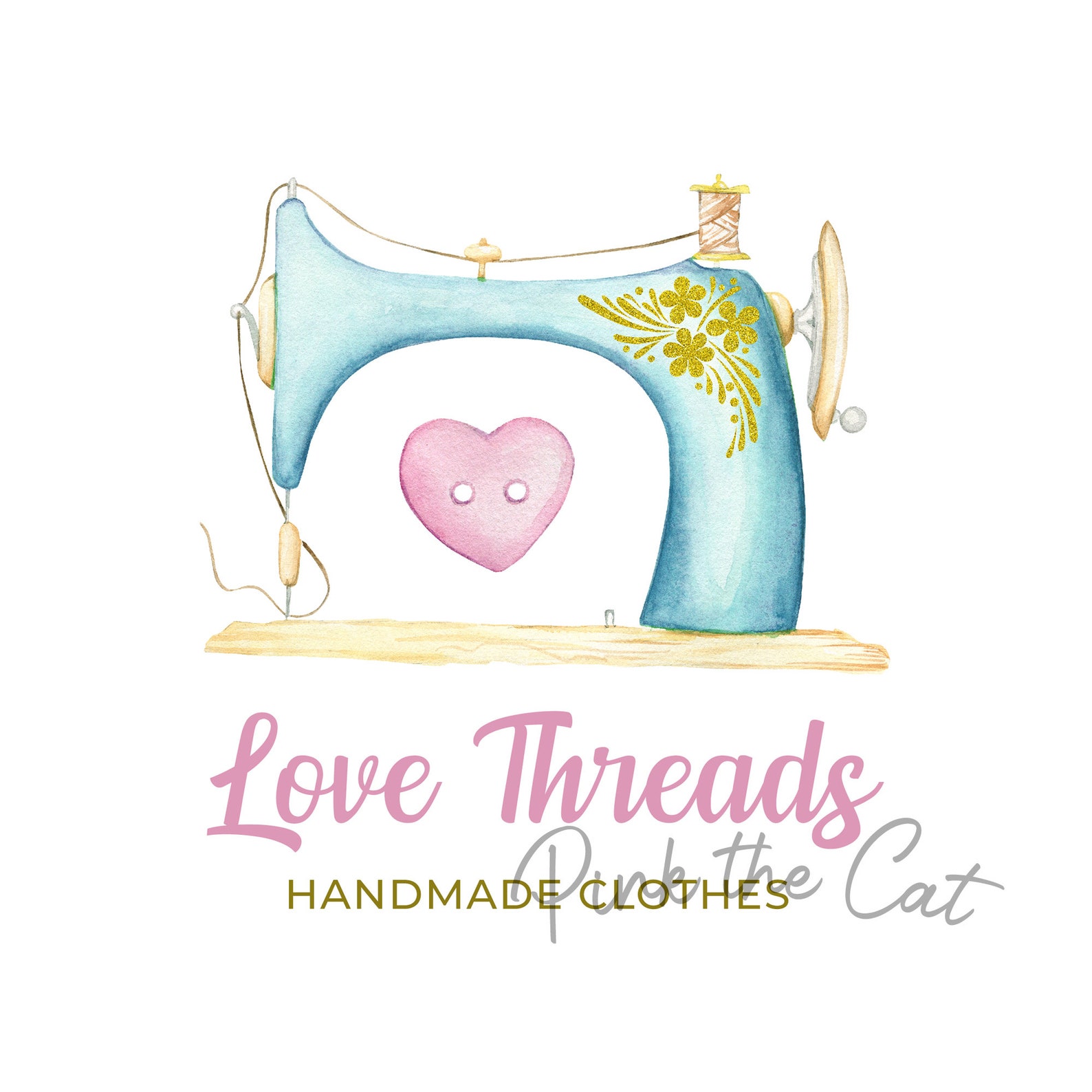 Sewing Business Logo Sewing Machine and Heart Logo - Etsy