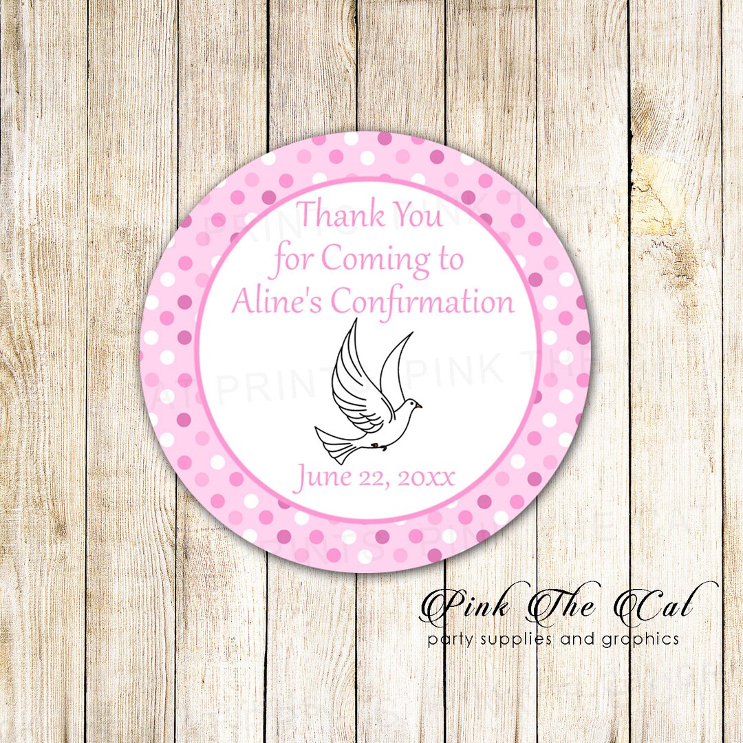Dove Favor Labe Dove Thank You Tag Dove Holy Communion Party Favor ...