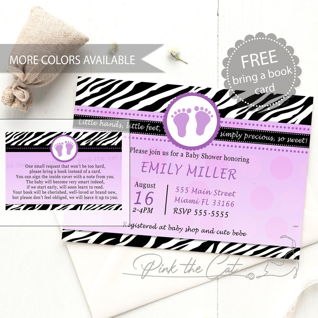 Footprints Baby Shower Invitation for Girl or Boy Different Colors ...