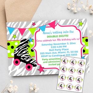 Roller Skating Invitation, Rollerskate Skates Printable Invitation or ...