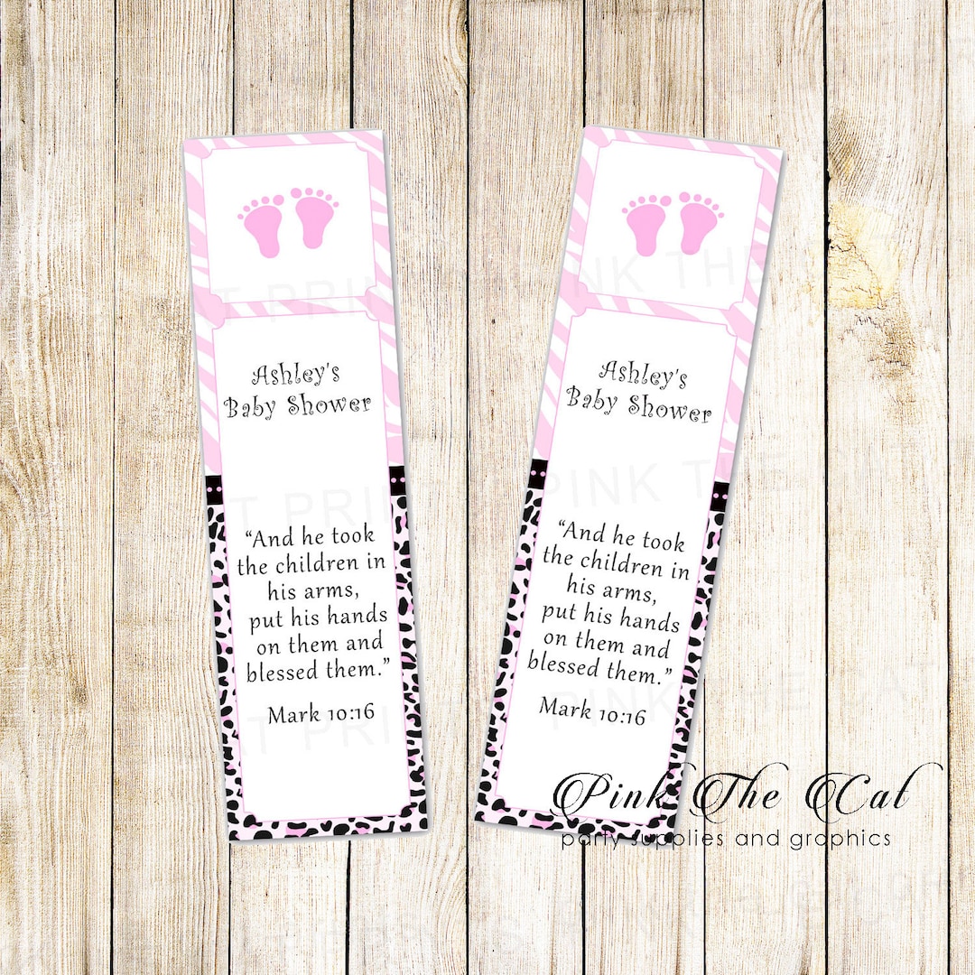 Baby Girl Shower Bookmarks, Bookmark for Baby Shower Favor Ideas, Girl ...