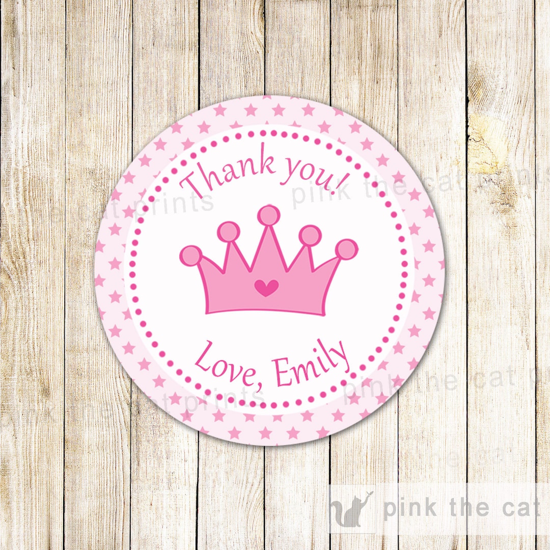 Princess Label Princess Favor Label Princess Favor Tag Princess Thank ...