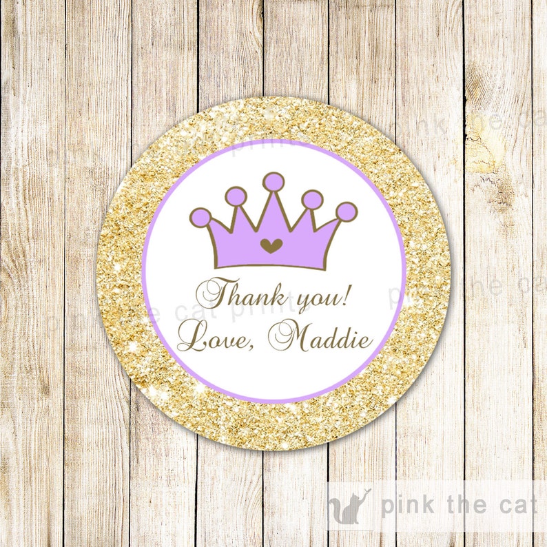 Gold Glitter Label Princess Labels Princess Gift Favor Tags - Etsy