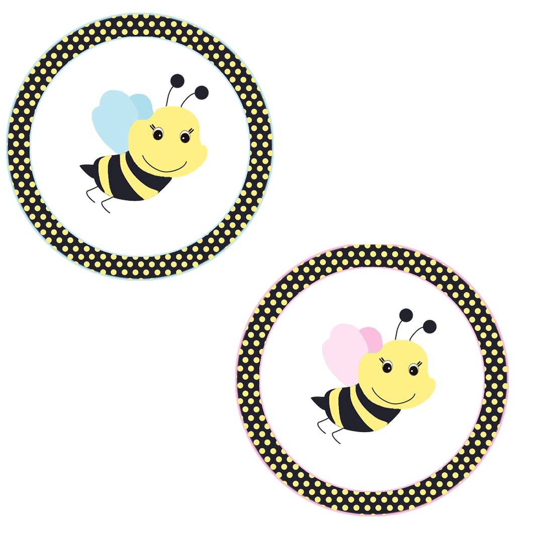 INSTANT DOWNLOAD Yellow Black Bee Party Tags - Polka Dots Birthday ...