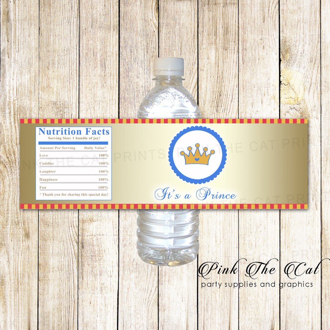 Gold Blue Red Label Red Water Bottle Labels Prince Bottle Wrapper ...