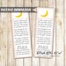 Moon Bookmark, Moon Baby Shower Favors, Printable Moon Favors, Moon ...