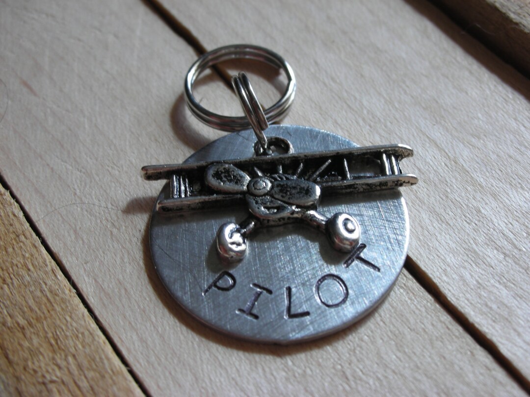 Custom Handstamped Dog/pet ID Tag-pilot-sturdy Aluminum Disc With Bi ...
